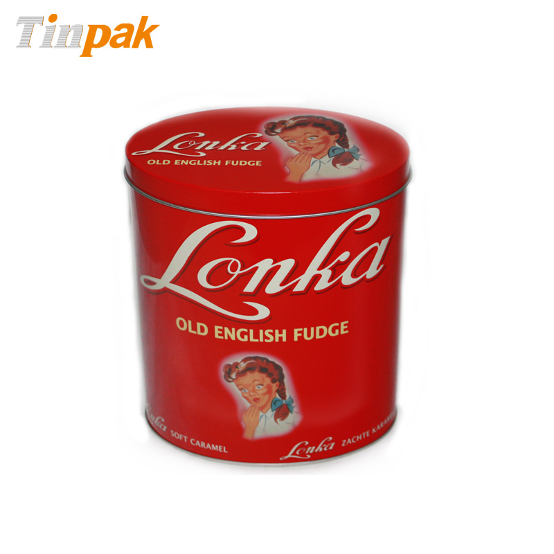 Wholesale oval shaped red candy tin factory
