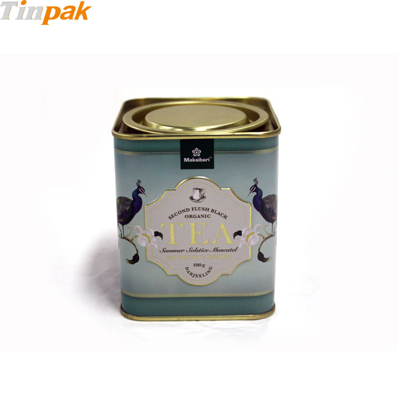 Custom Printed Tea Tin Cans with Lever Top Supplier