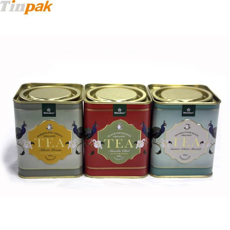 Antique Lever Lid Tea Tin Boxes Supplier