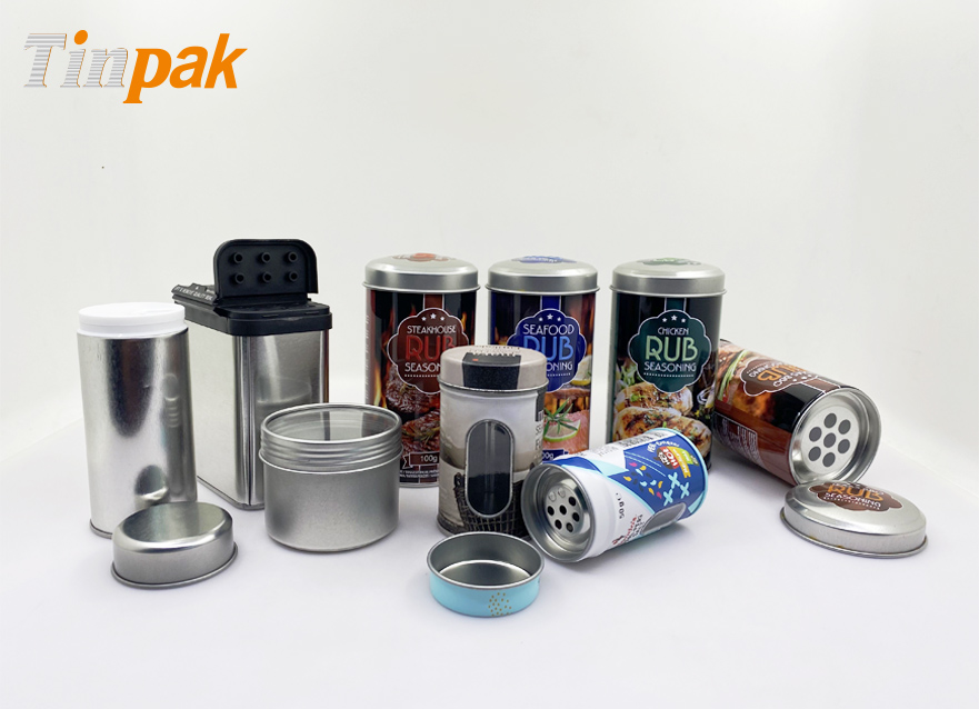 Spice tin jars, tin spice containers,tin spice cans
