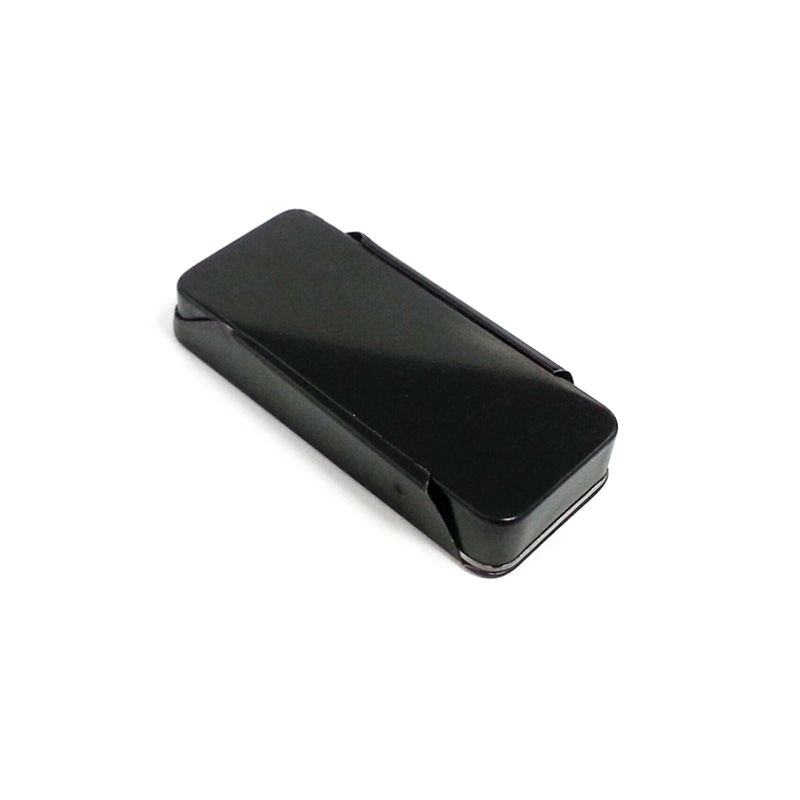 classical balck color metal mint tin case with sliding lid